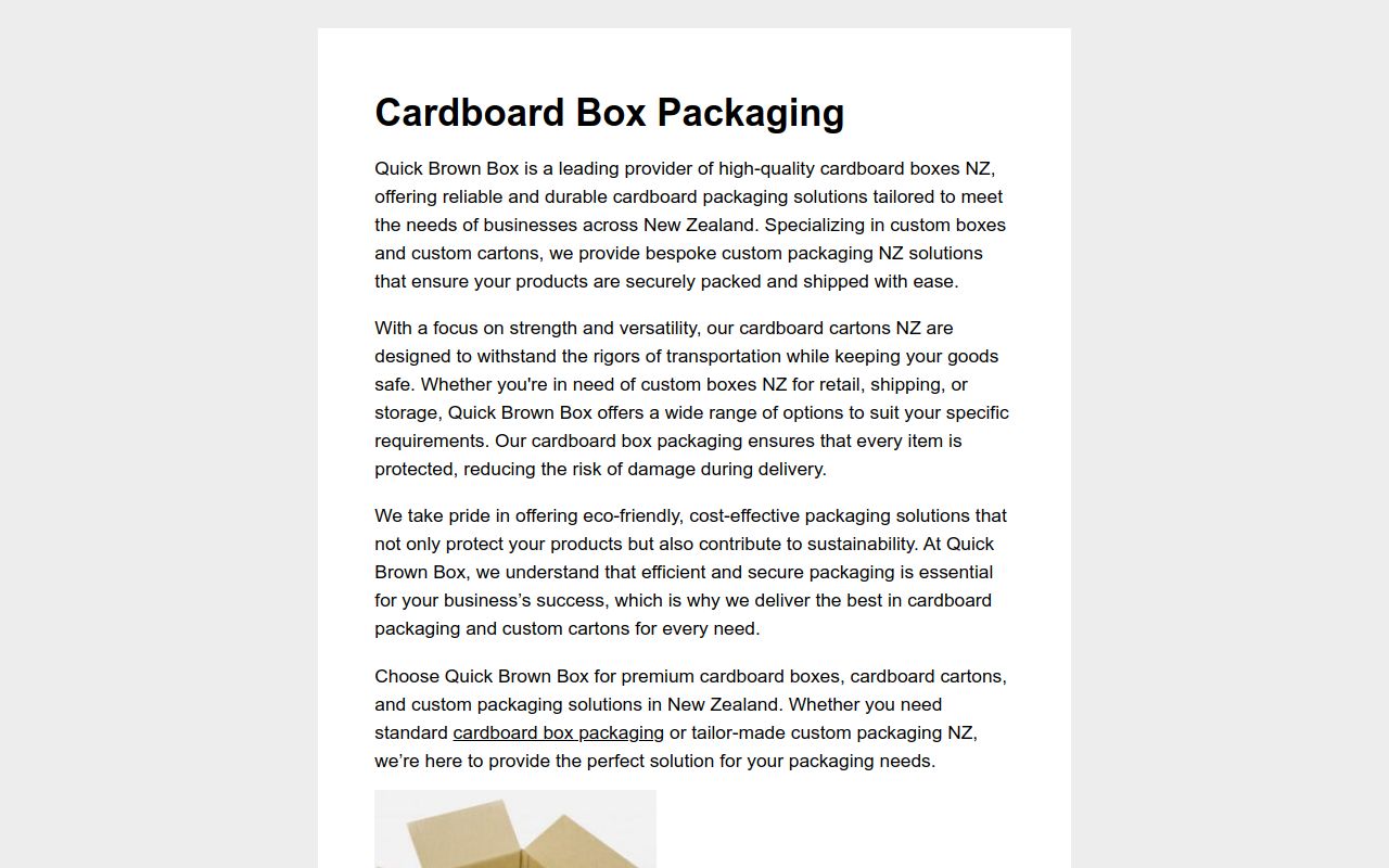 Cardboard Box Packaging